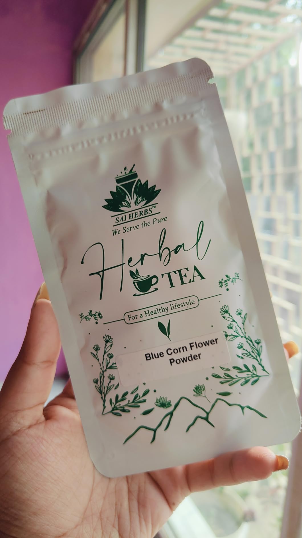 SAI HERBS Blue Corn Flower Herbal Tea Powder - Good For Skin - Treats ...