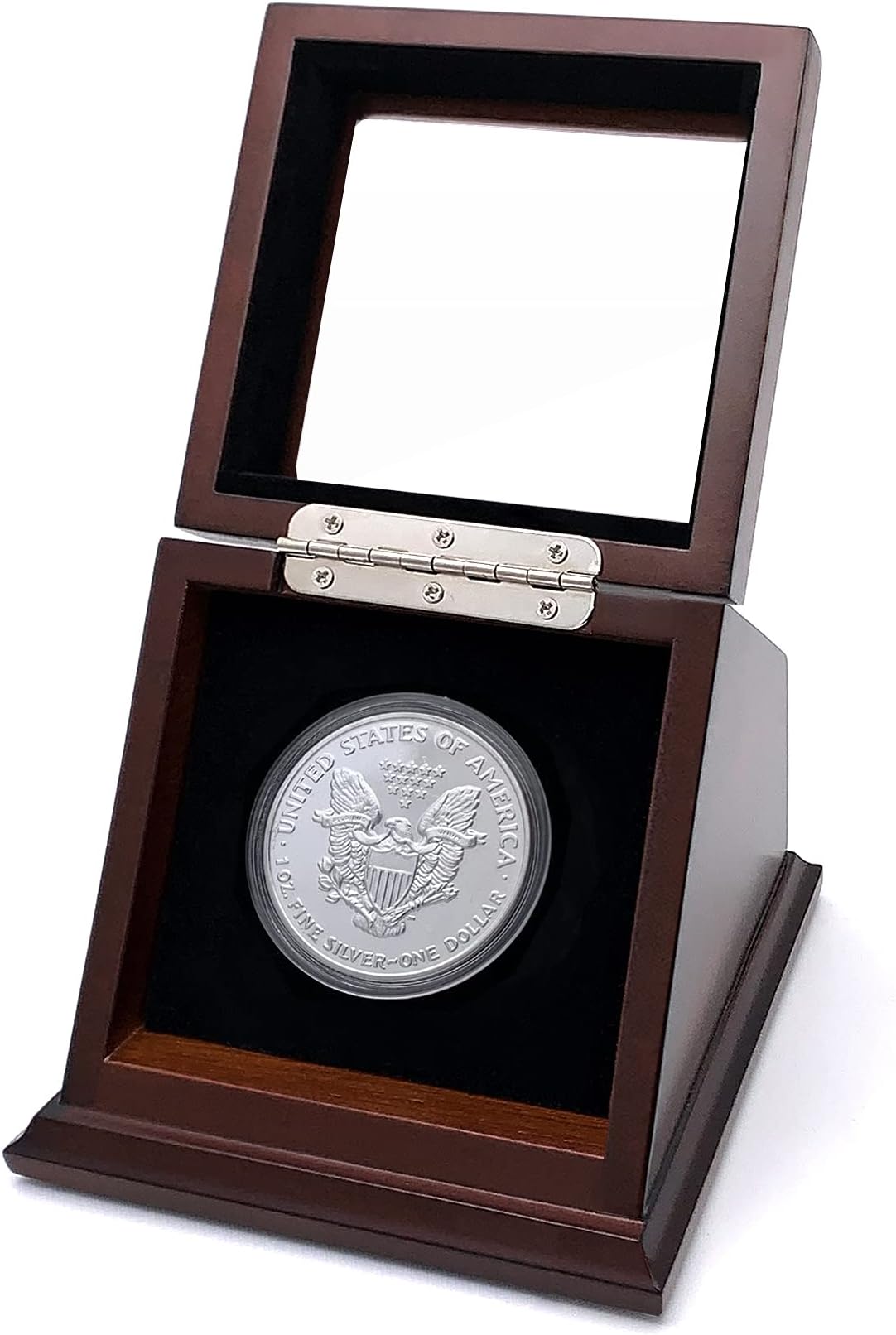 Amazon.com: QWORK Elegant Walnut Color Wood Challenge Coin Display Case ...