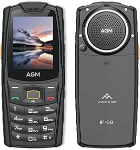 AGM M6 Rugged Mobile Phone, 4G Basic Feature Phone Unlocked, Waterproof/Drop-Proof, IP68/69K ...