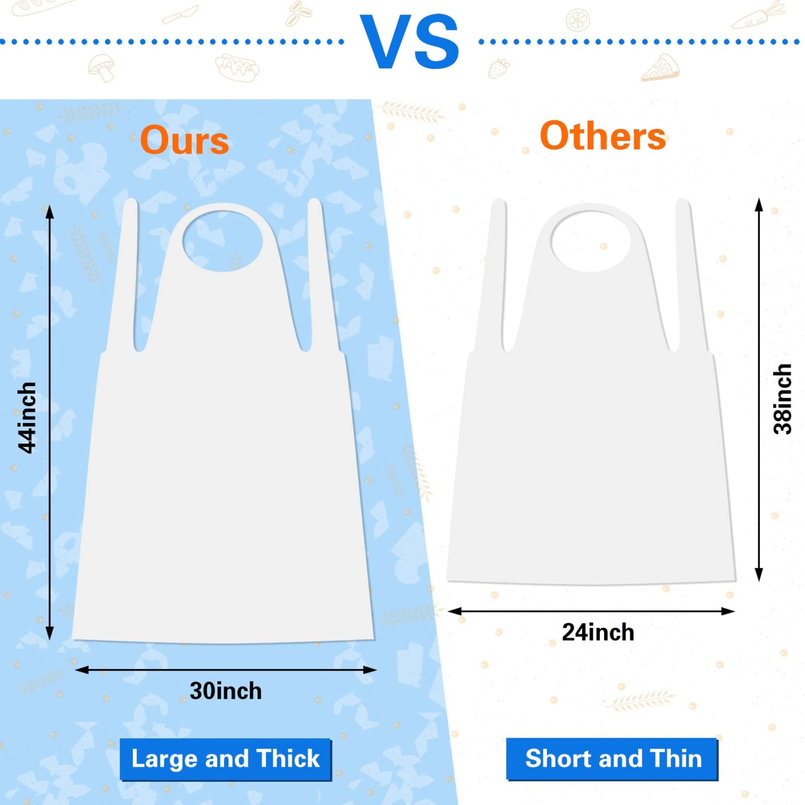 Snapklik.com : Clear Plastic Disposable Aprons,44 X 30 Large Waterproof ...