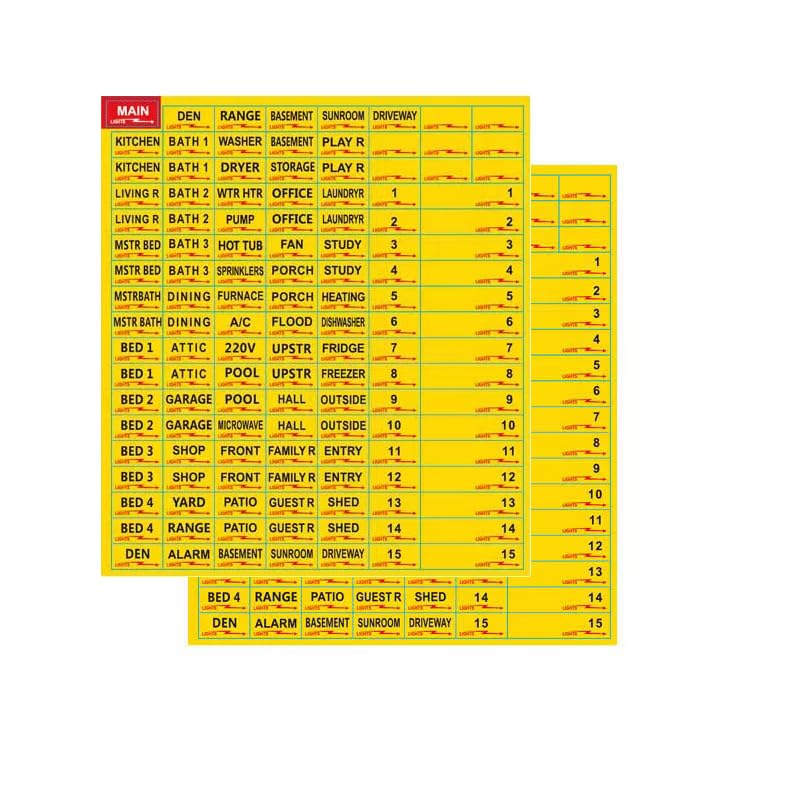 Amazon.com: Premium Durable Circuit Breaker Labels, 129 Waterproof Fuse ...