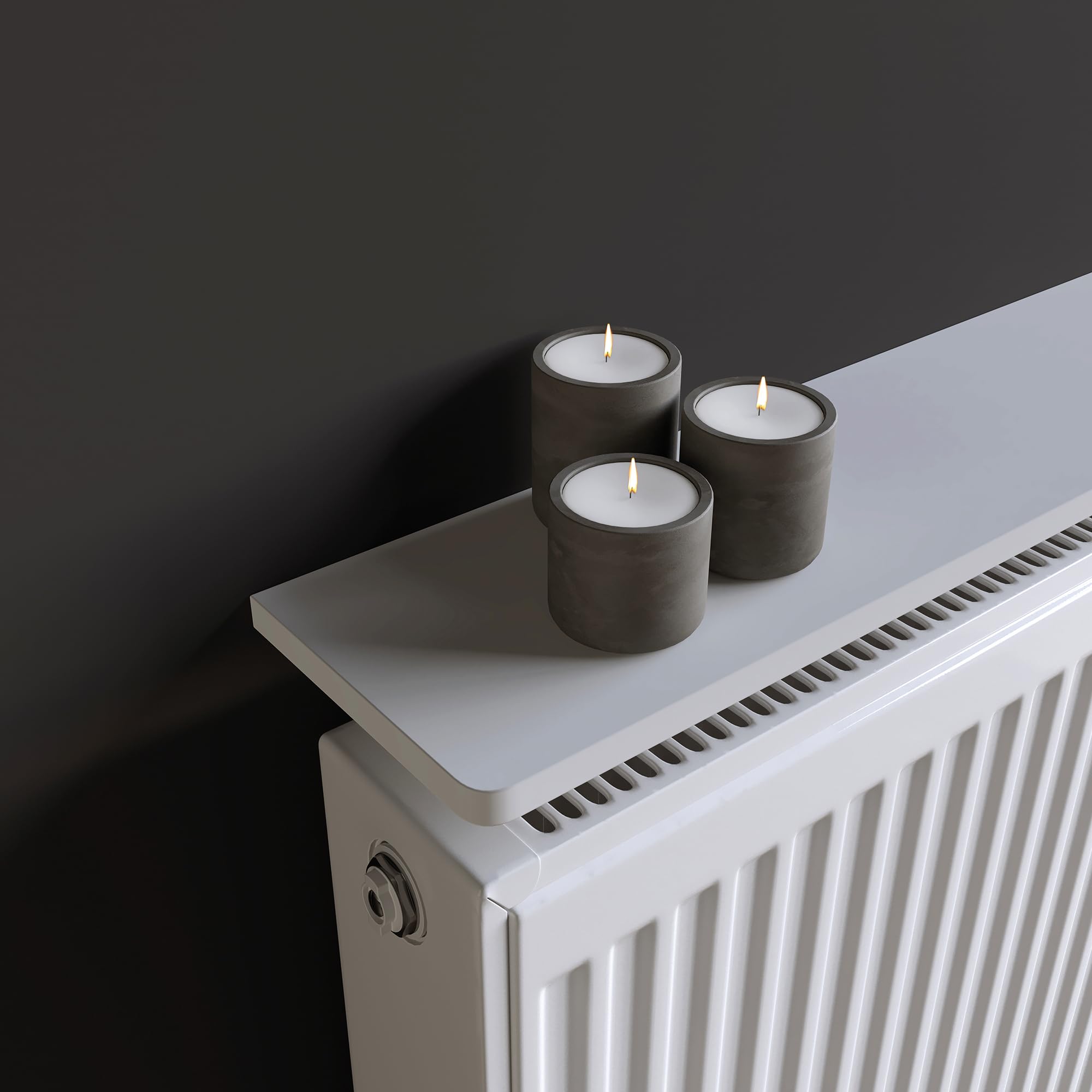 Gloss White Radiator Shelf, No Drilling Required, Brackets Included ...