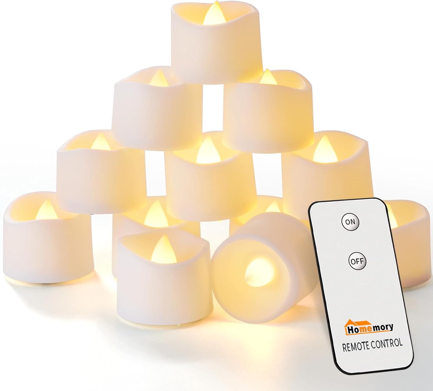 Amazon.com: Homemory Remote Control Tea Lights Candles Battery Operated ...