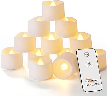 Amazon.com: Homemory Remote Control Tea Lights Candles Battery Operated ...
