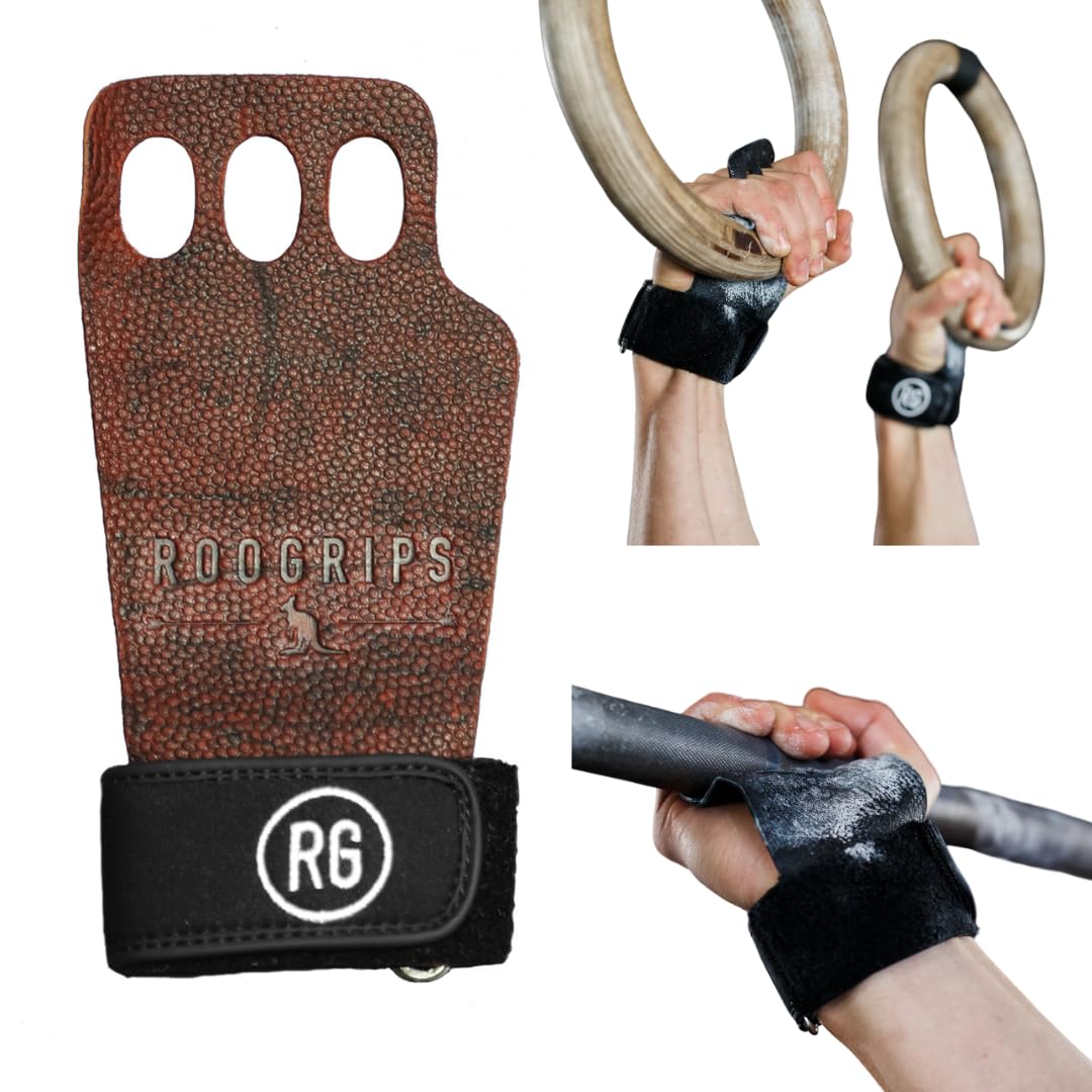 Snapklik.com : RooGrips 3 Finger Premium Leather Hand Grips For ...