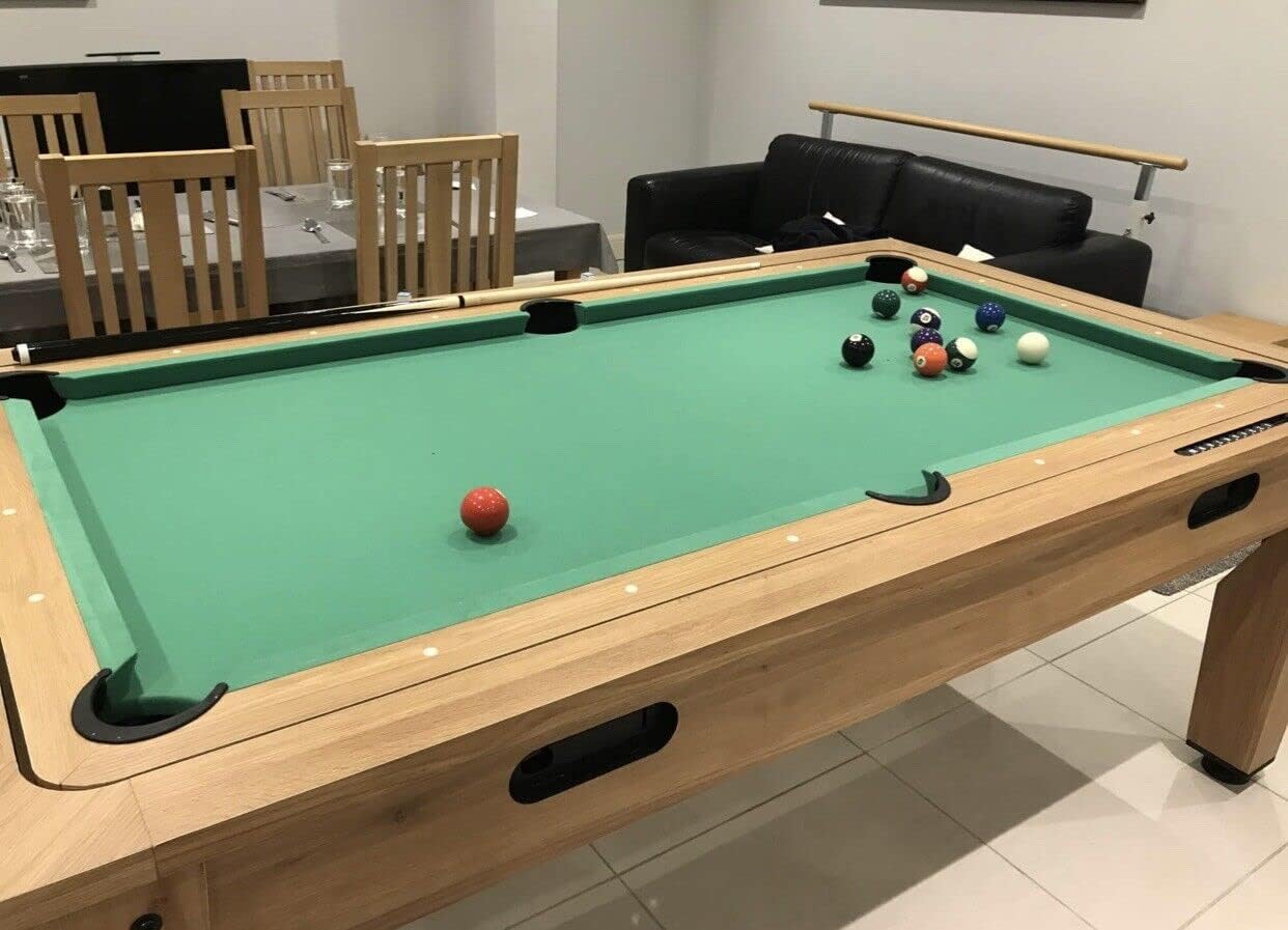 7ft Pool Table Oak Dining Table & 3 in 1 Pool Snooker Table Tennis Air ...