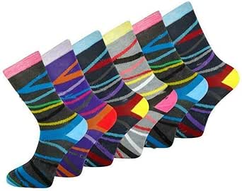 DigitalSpot 6 Pairs Funky Coloured Design Socks Mens Golf Casual Wear ...
