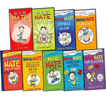 Big Nate Series Lincoln Peirce Collection 9 Books Set (Flips Out, Fun ...