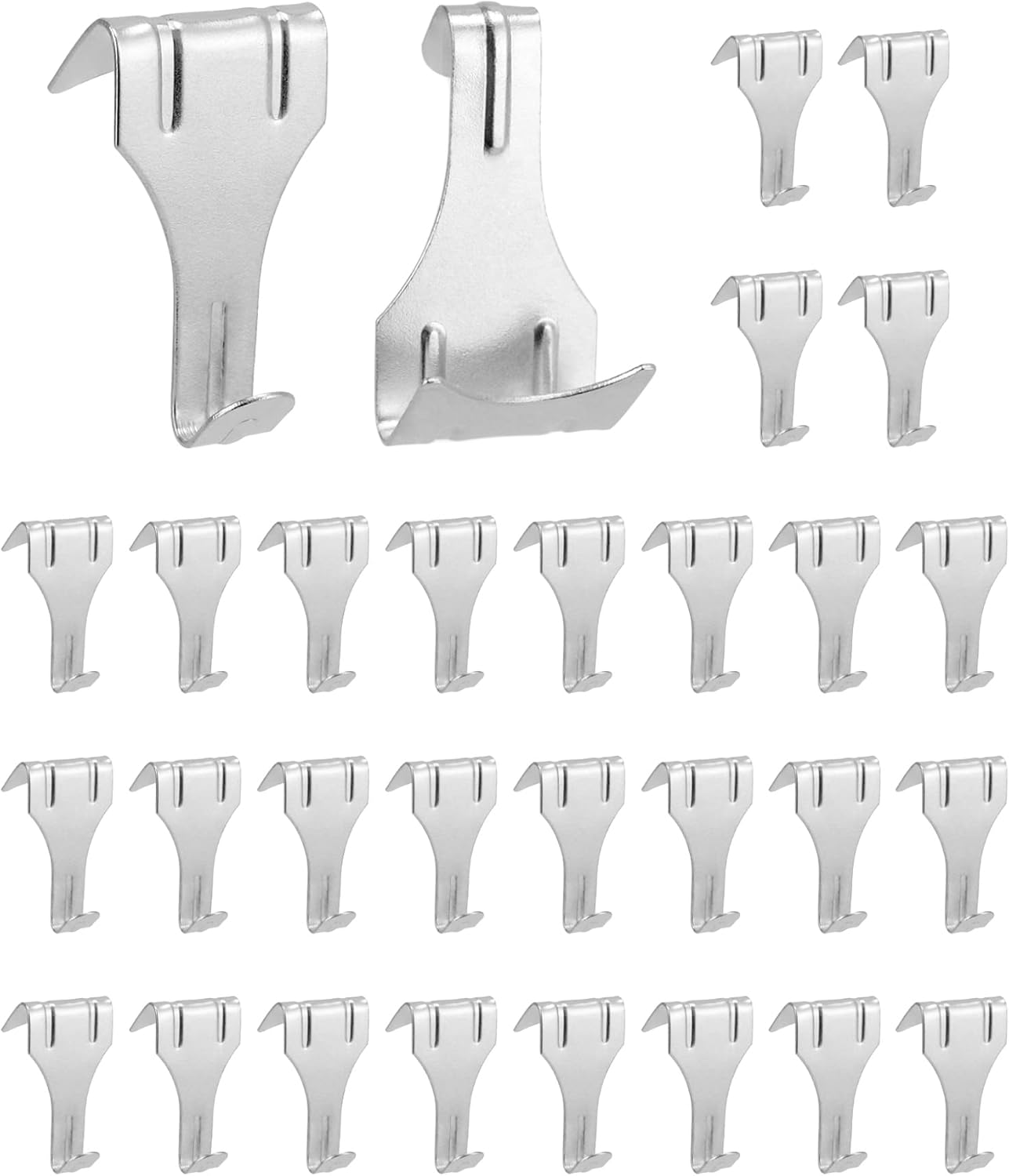 QWORK Pack of 30 Picture Rail Hooks - Strong Steel Molding Hangers ...