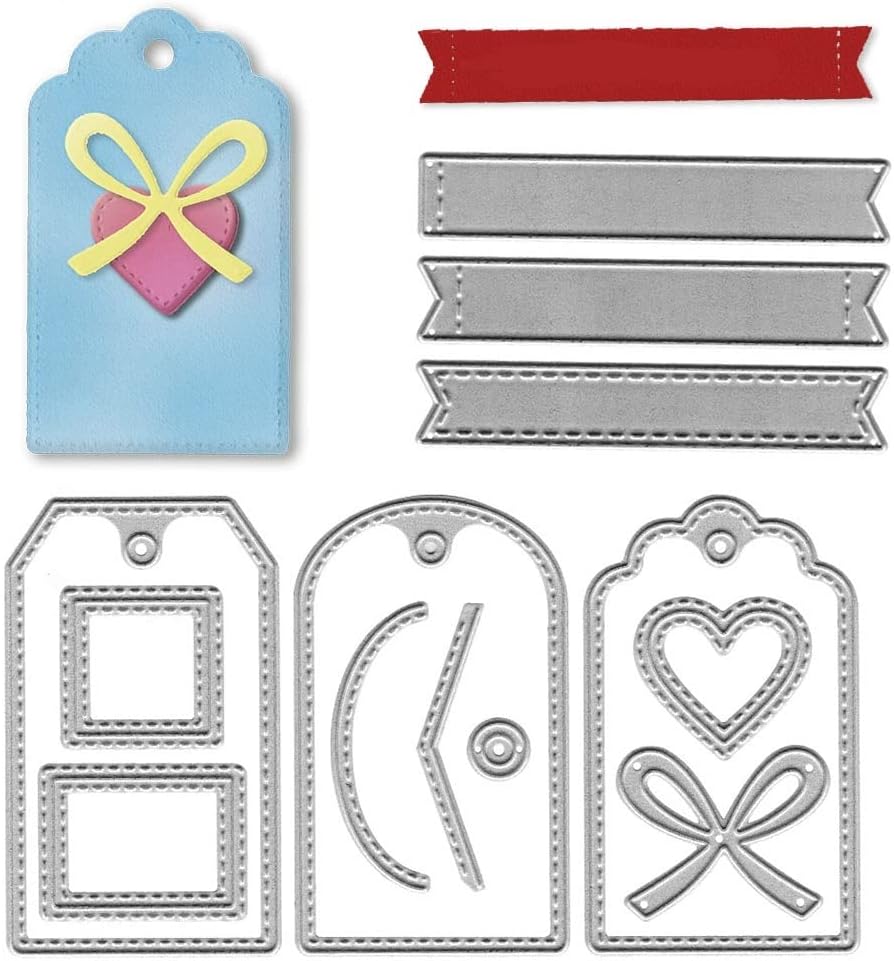 Amazon.com : Tag Cutting Dies Gift Tag Metal Die Cuts Rectangle Label ...