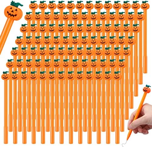 Amazon.com: 200 Pieces Halloween Pen Bulk, Funny Pumpkin Shape Pens ...