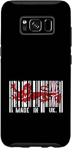 Amazon.com: Galaxy S8 British Barcode Vintage Union Jack British Flag ...