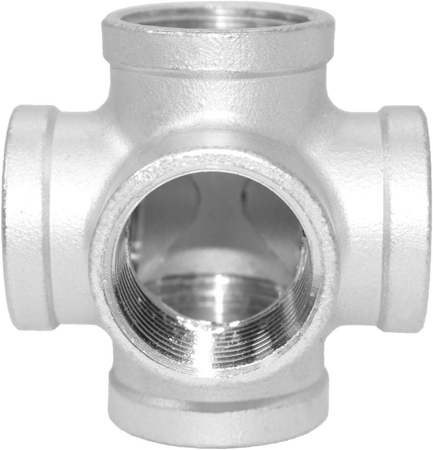 Amazon.com: Beduan Stainless Steel 1 Inch 5-Way Outlet Cross Female ...