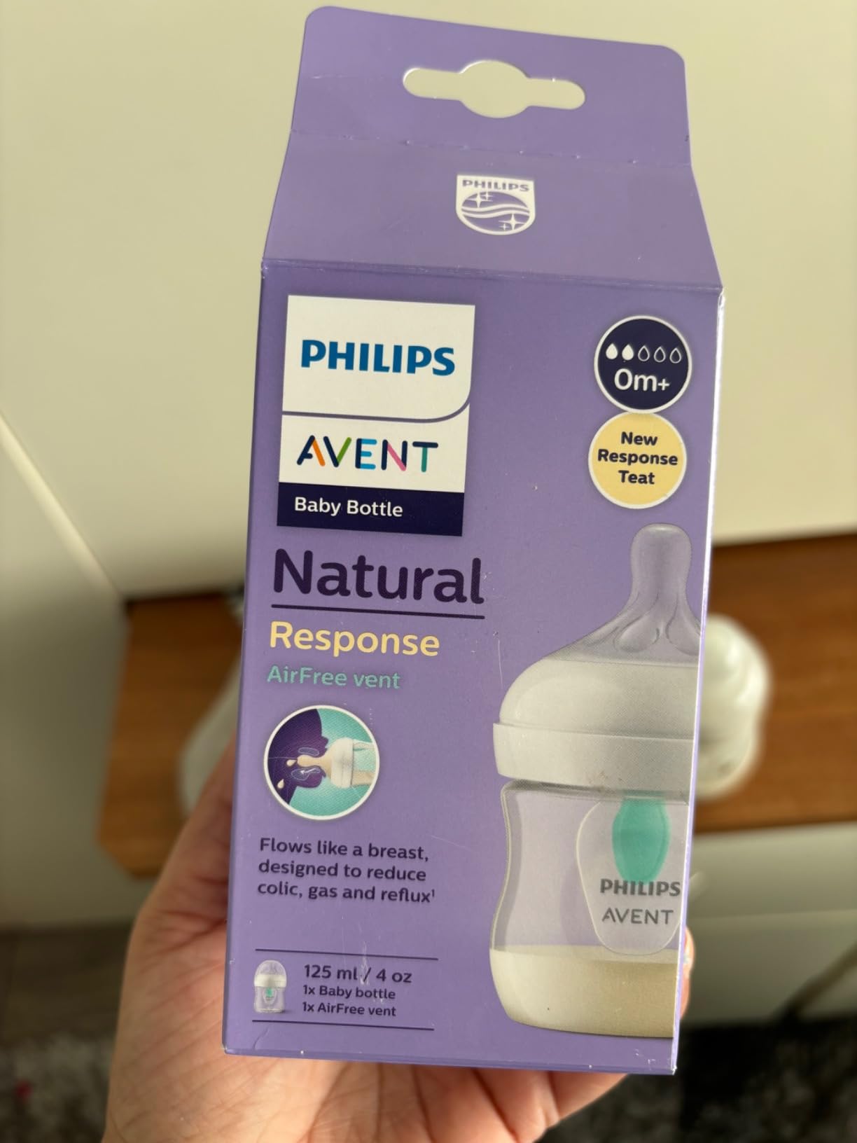 Philips Avent Natural Response Baby Bottle - 125ml Baby Milk Bottle ...