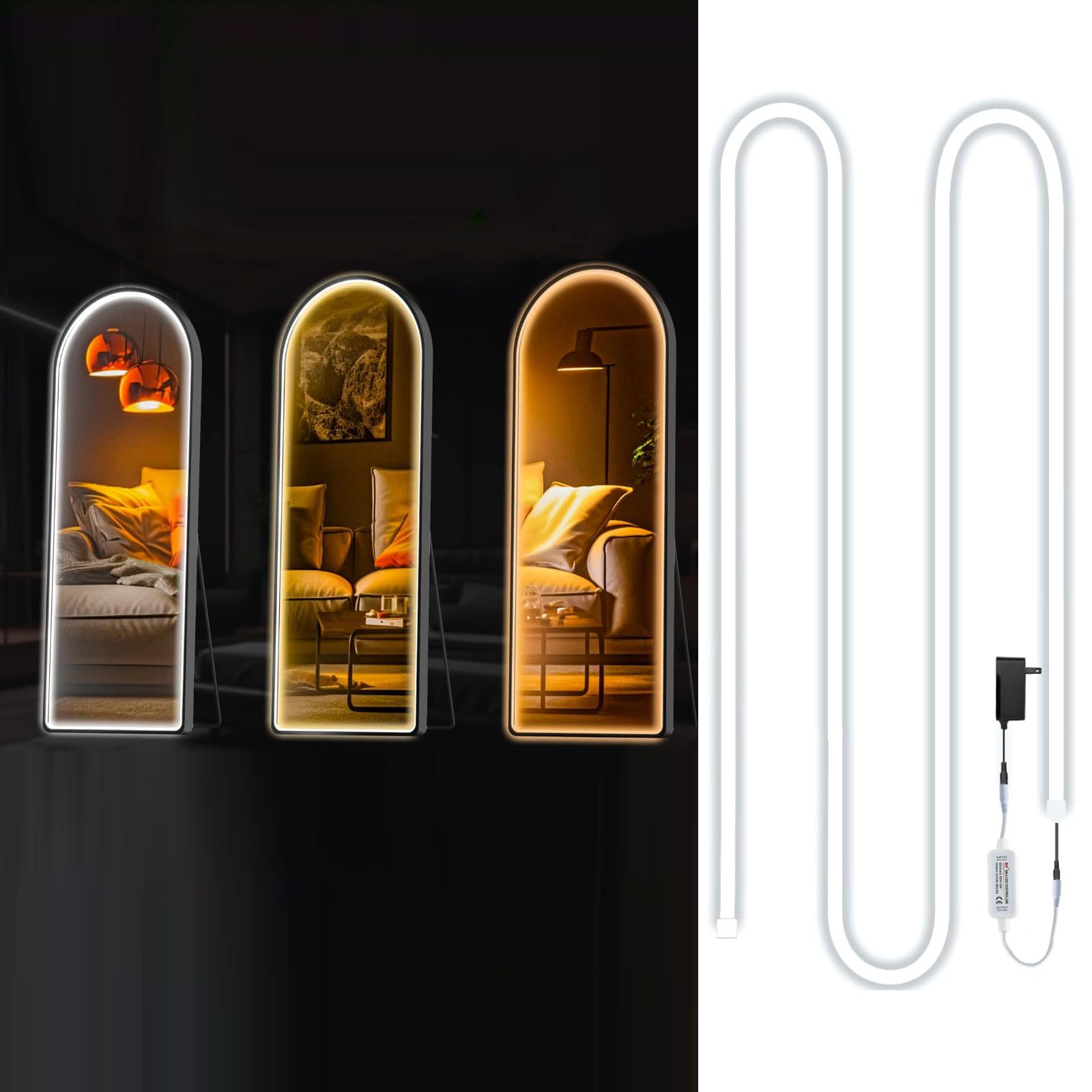 Amazon.com: JUNWEN Vanity Rope Lights for Mirror with Remote Control ...
