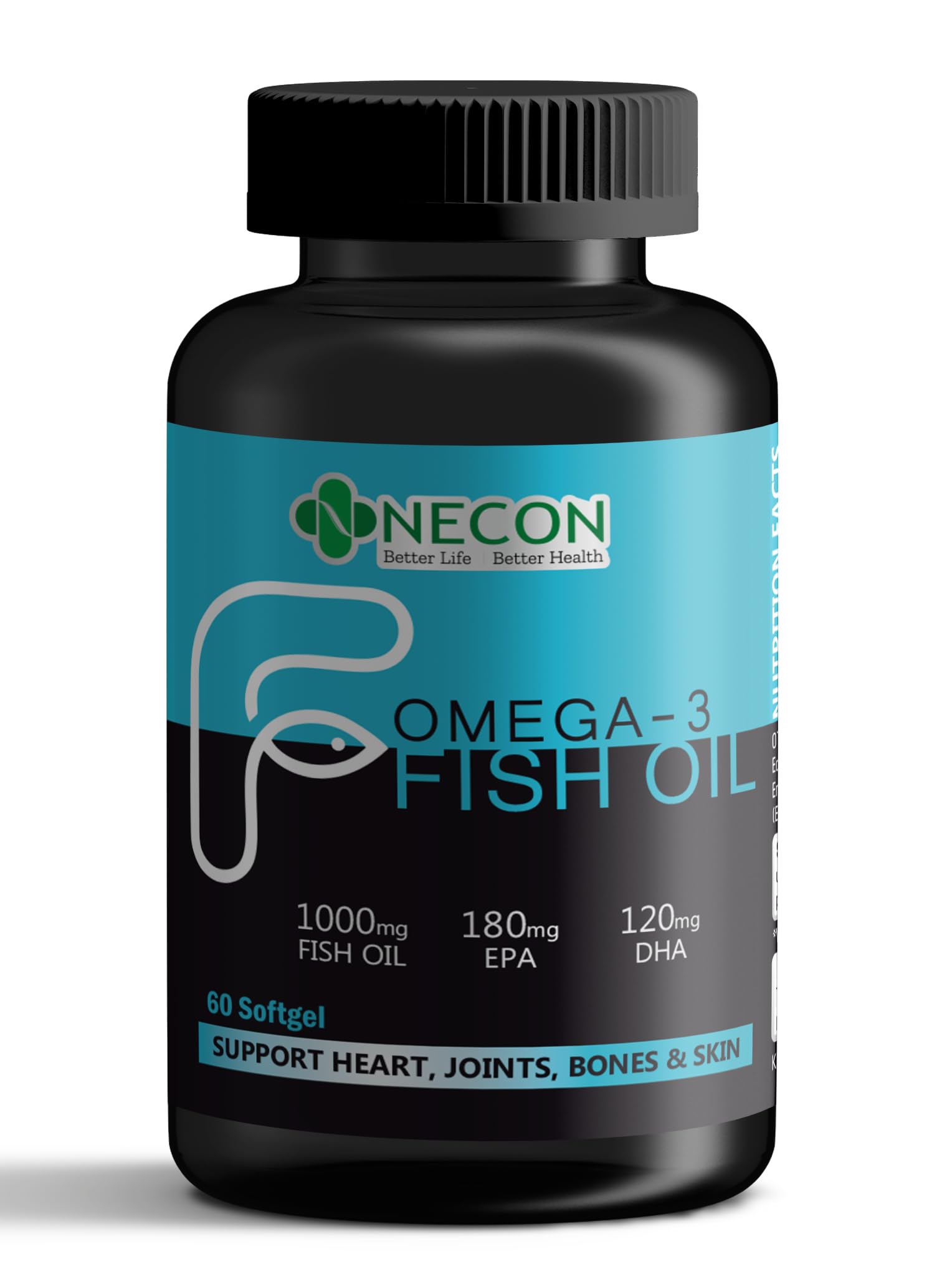Necon Omega 3 Fish Oil Gold | 3x Triple Strength Formula | No Fishy ...