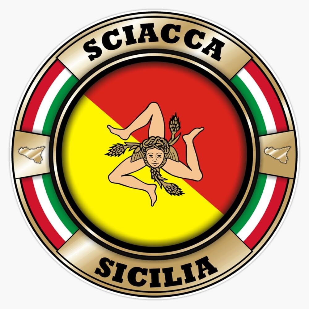Amazon.com - Sciacca Sicilia Sicily Gold Emblem Sticker Vinyl Decal ...