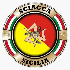 Amazon.com - Sciacca Sicilia Sicily Gold Emblem Sticker Vinyl Decal ...
