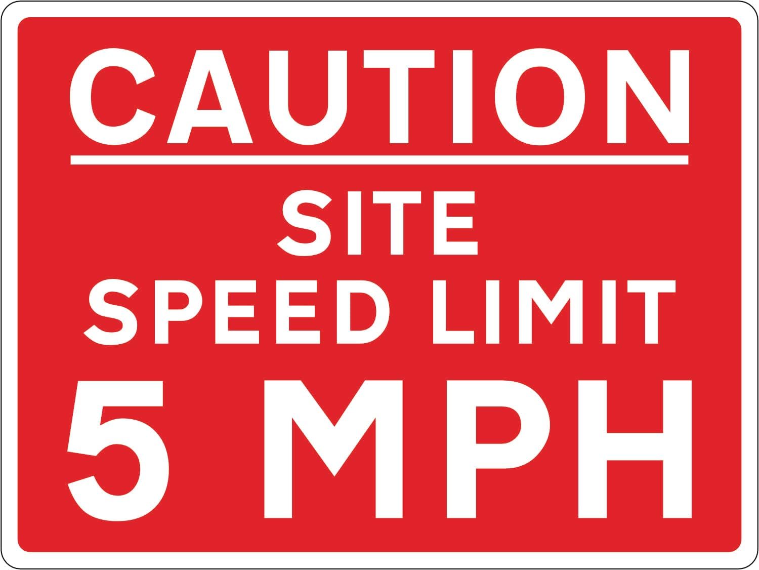 LI-Safety 600x450mm Caution Site Speed Limit 5 MPH Sign - Rigid Plastic ...