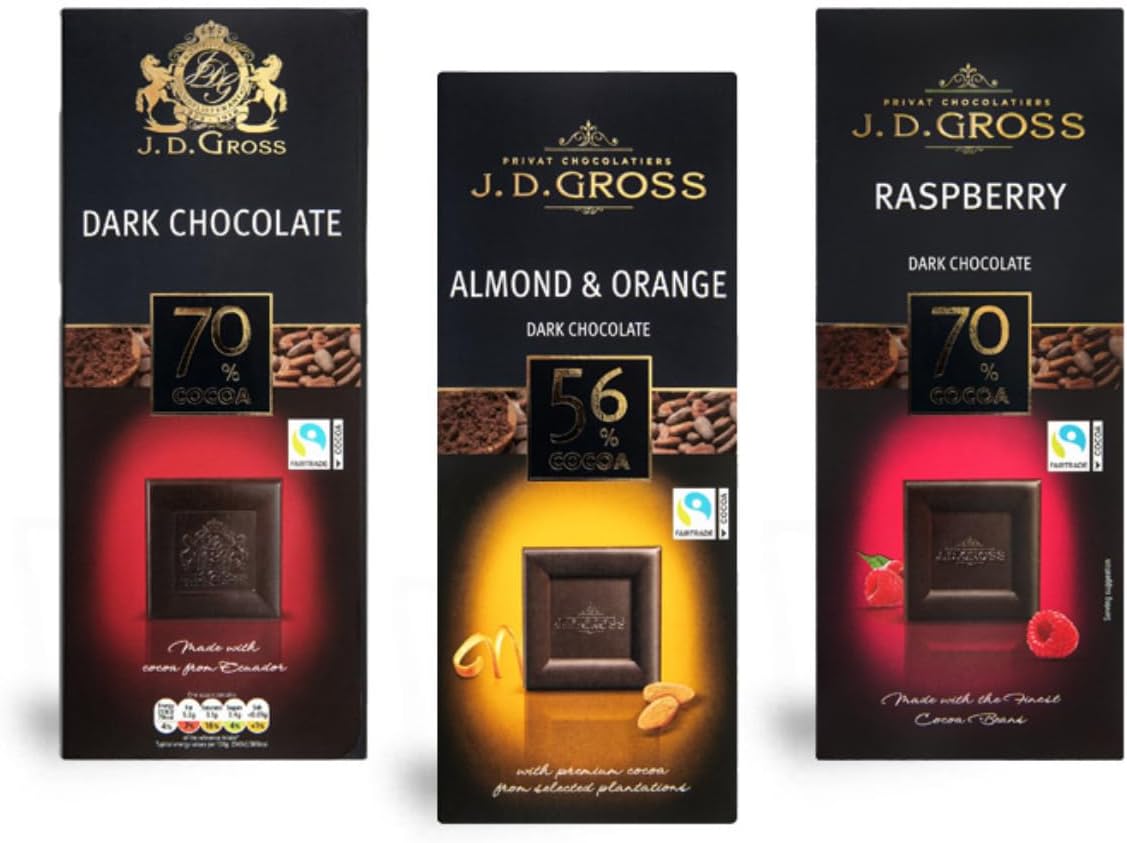 J.D. Gross Dark Chocolate Bars(pack of 3) : Amazon.co.uk: Grocery
