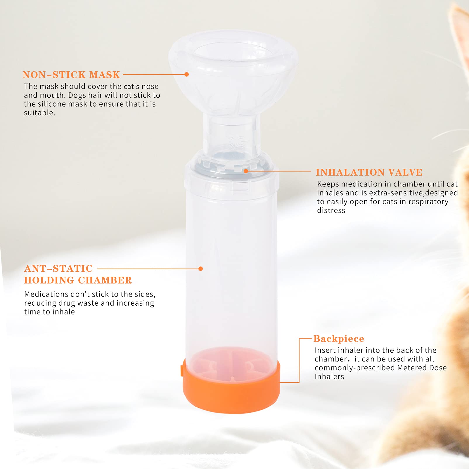Snapklik.com : Rhyiee Inhaler Aerosol Chamber For Cats Helps Pets