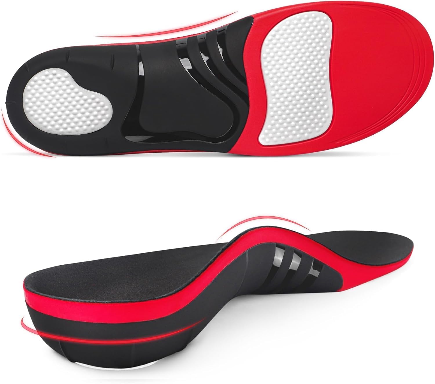 Amazon.com: Plantar Fasciitis Insoles, 220+ lbs High Arch Support ...