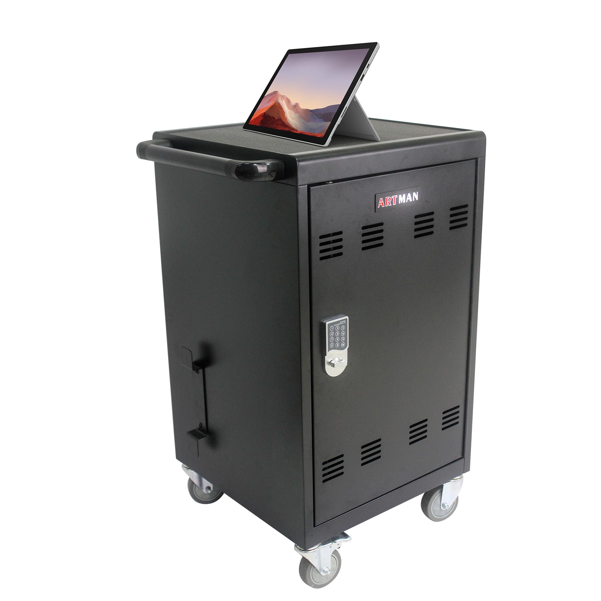 Amazon.com: Laptop and Tablet Storage Cart,with Combination Lock Mobile ...