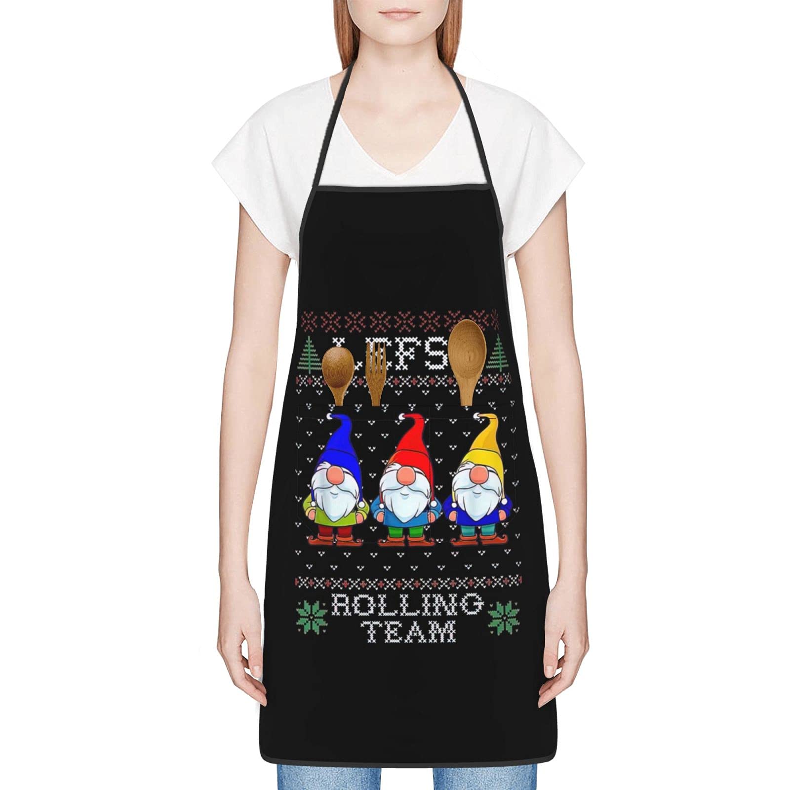 Amazon.com: Lefse Rolling Team Christmas Baking Tomte Gnome Xmas Apron ...