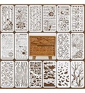 Amazon.com: TWINKLEMON 20PCS Stencils for Crafts Mixed Media Art Stencils Label Texture Stencil ...
