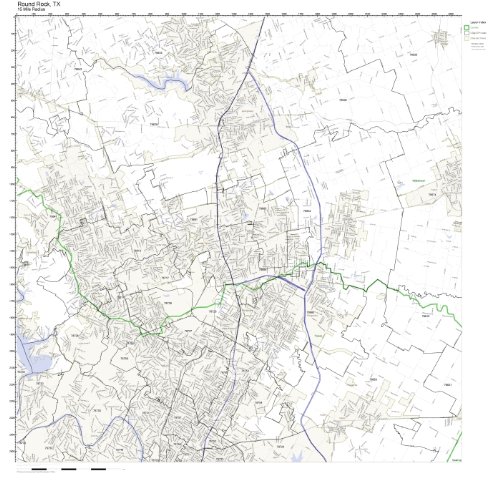 Amazon.com : Round Rock, TX ZIP Code Map Not Laminated : Prints ...