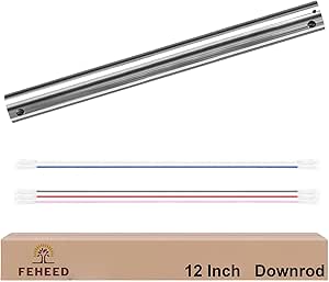 12 Inch Ceiling Fan Downrod, 1" Diameter Nickle Ceiling Fan Extension ...