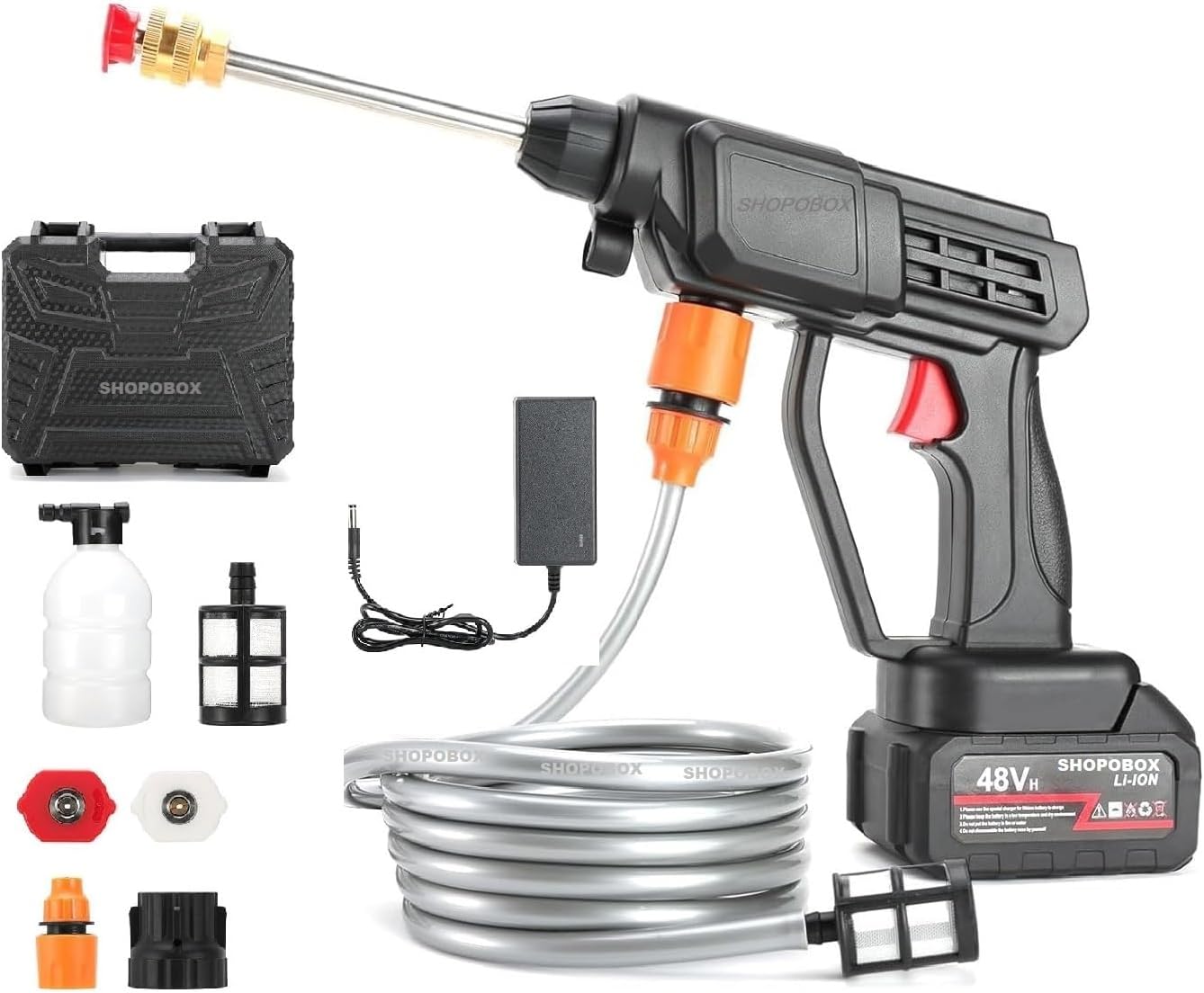 Automaze Upgraded Cordless Rechargeable Pressure Washer, Portable Power ...