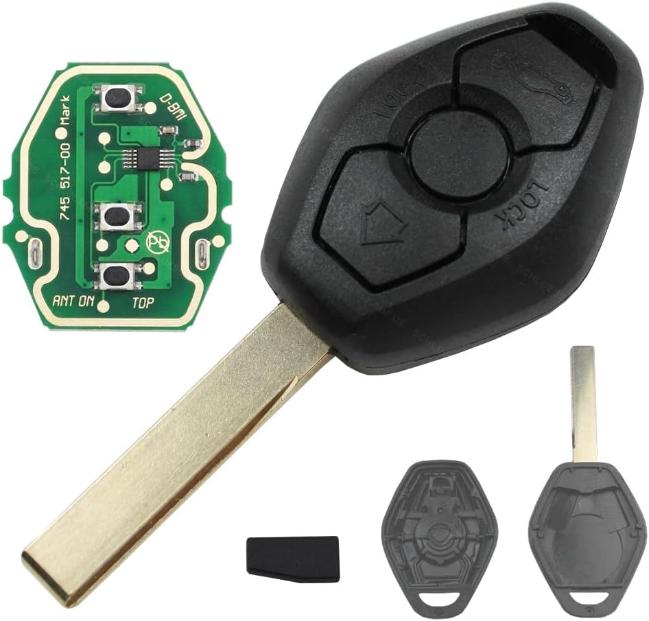 Autoschlüssel Funk Fernbedienung Austausch Gehäuse mit 3 Tasten + HU92 Rohling + Akku kompatibel ...
