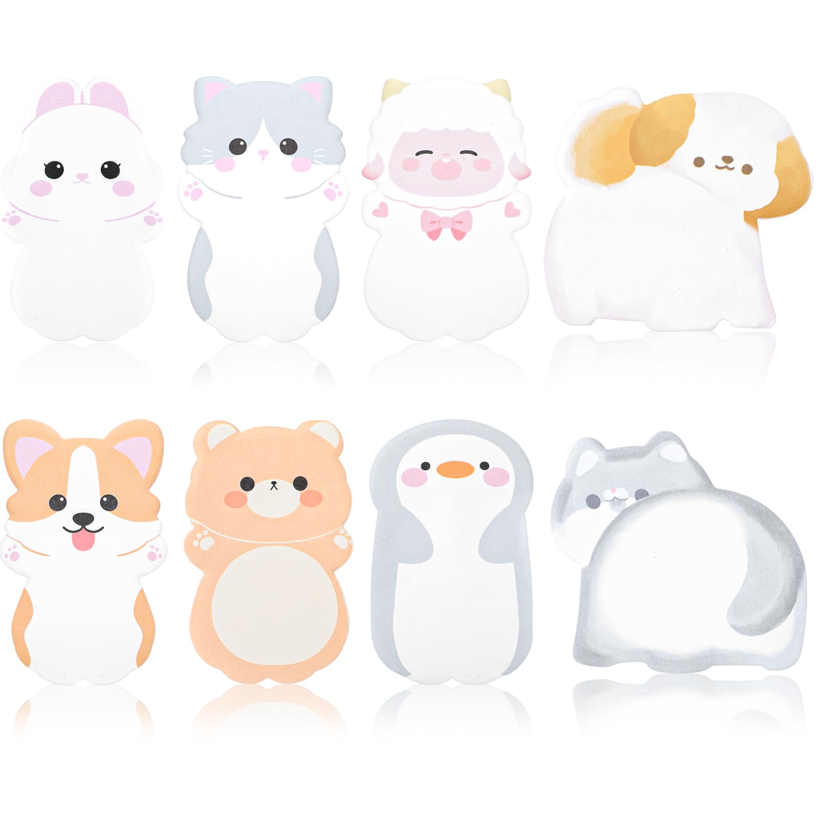 Ouligay 240 Sheets Cute Sticky Notes Cartoon Animal Sticky Notes Shape ...