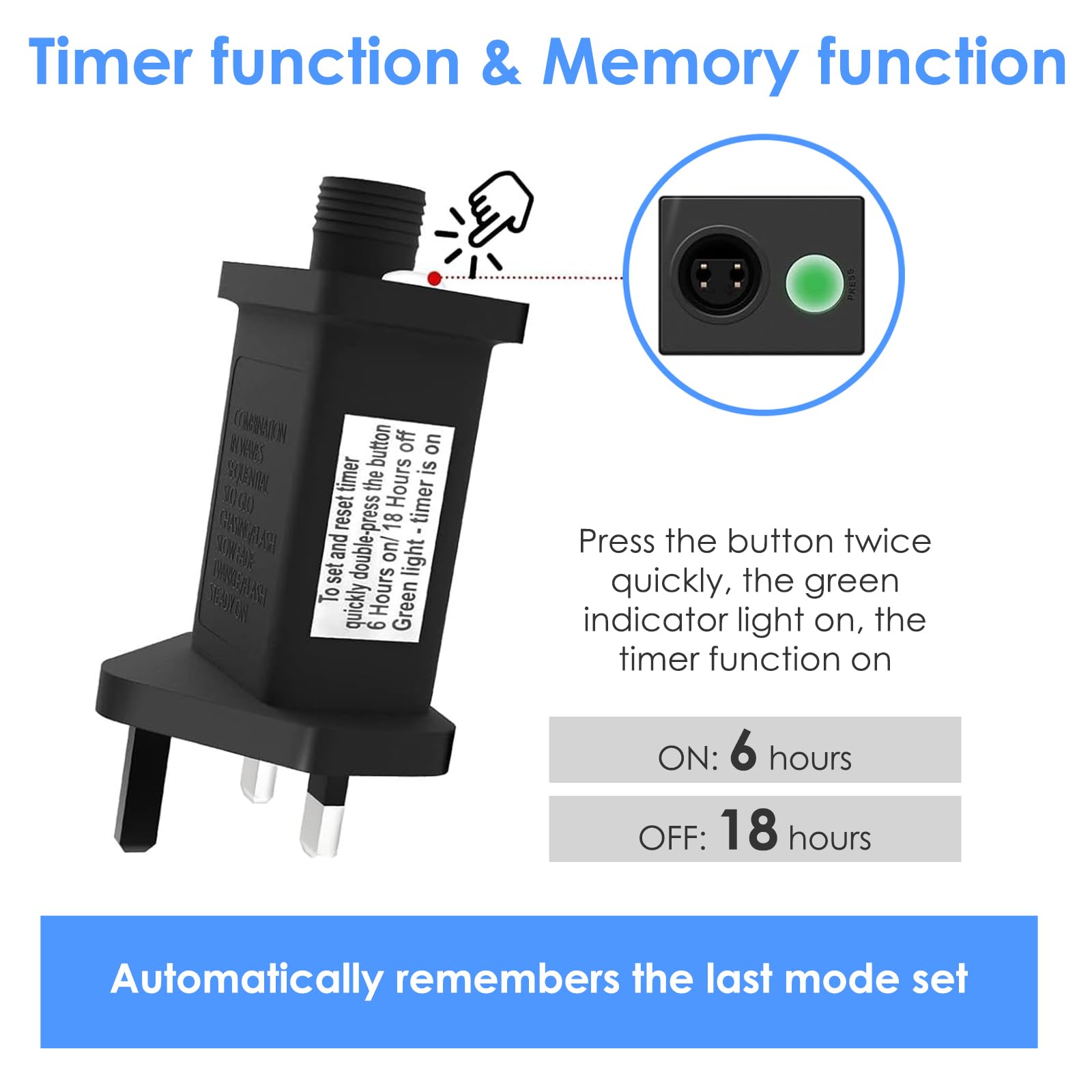 31V Transformer for Christmas Lights, 6W Transformer Plug, 9 Modes XMAS ...