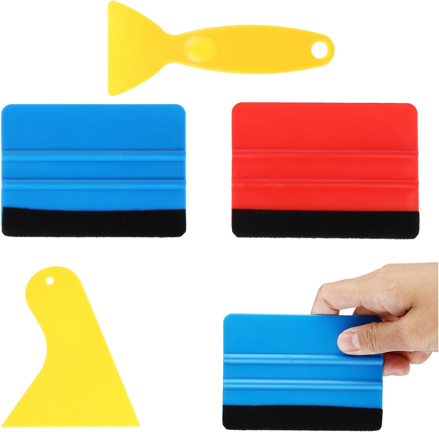 Prasacco Car Vinyl Wrap Tools Window Tint Kit Felt Edge Squeegee Vinyl Applicator Tool Window ...