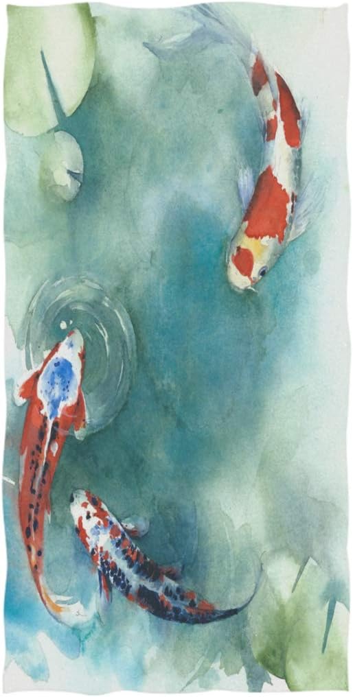 Amazon.com: ALAZA Japanese Koi Fish in The Pond Ultra Soft Hand Towel ...