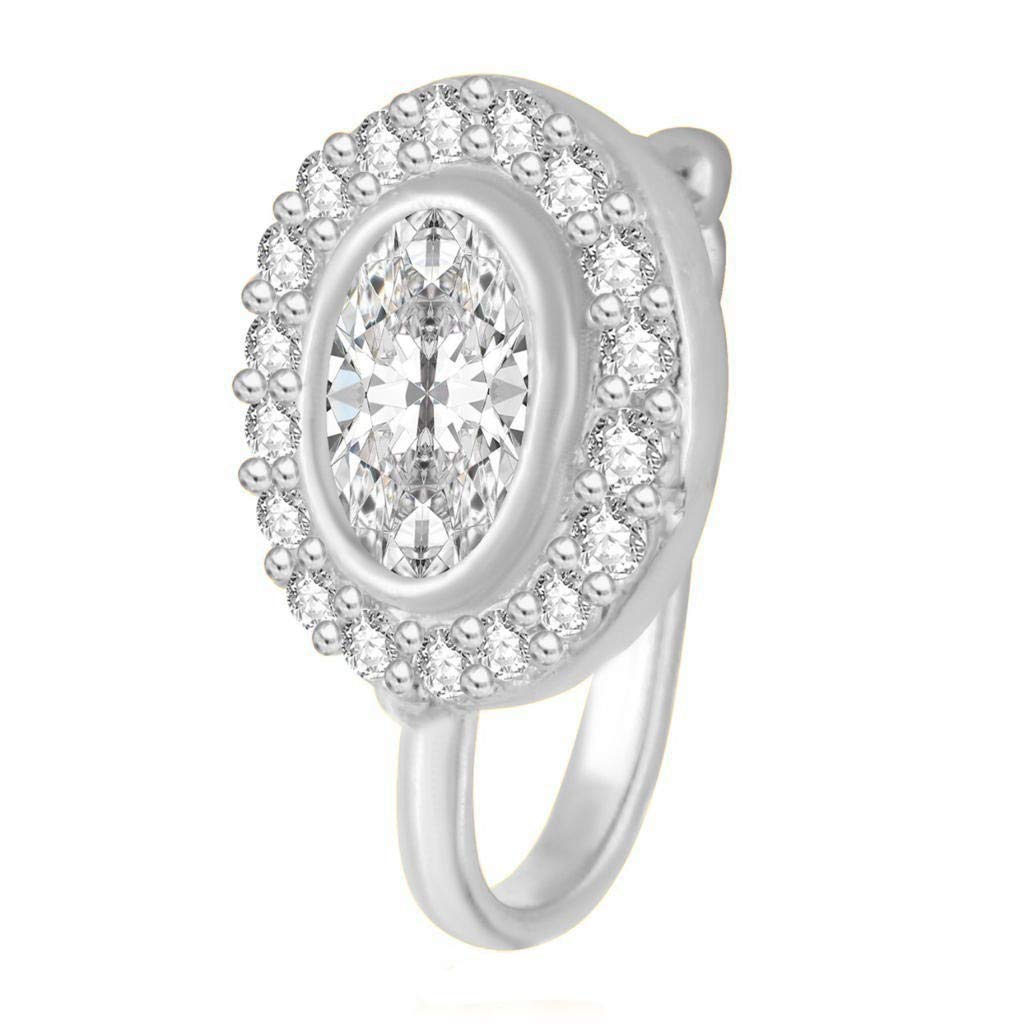 Buy VSHINE Pressing Nose Pin American Diamond for Women & Girls ...
