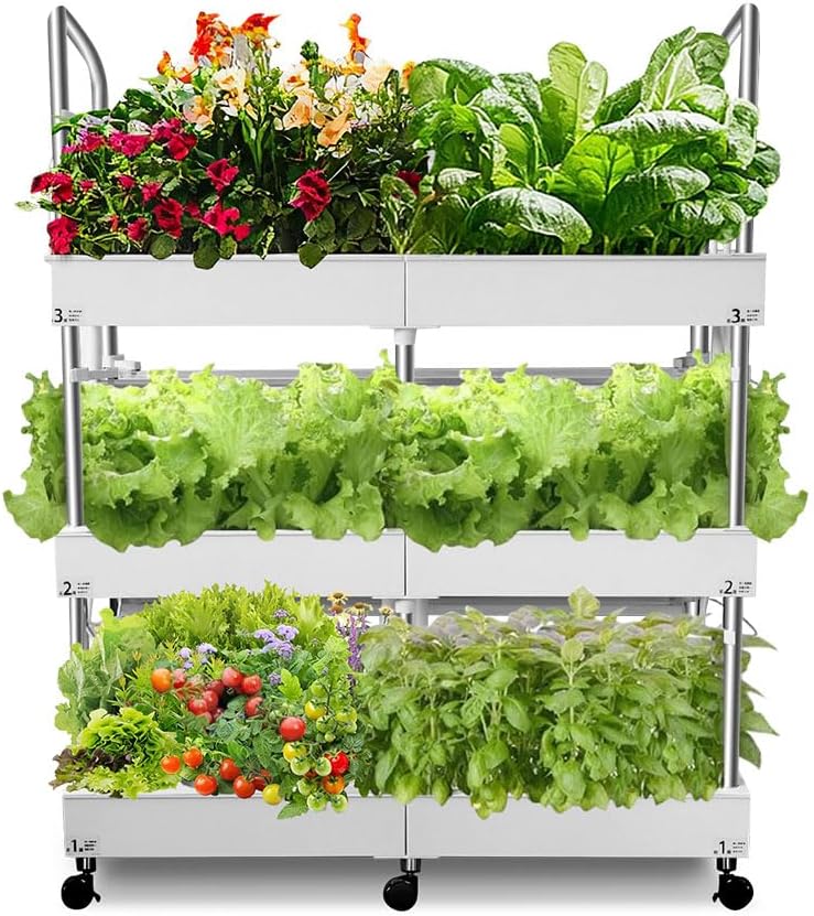 Amazon.com: Large 3-Tier Indoor Hydroponics System Kit with Grow Lights ...