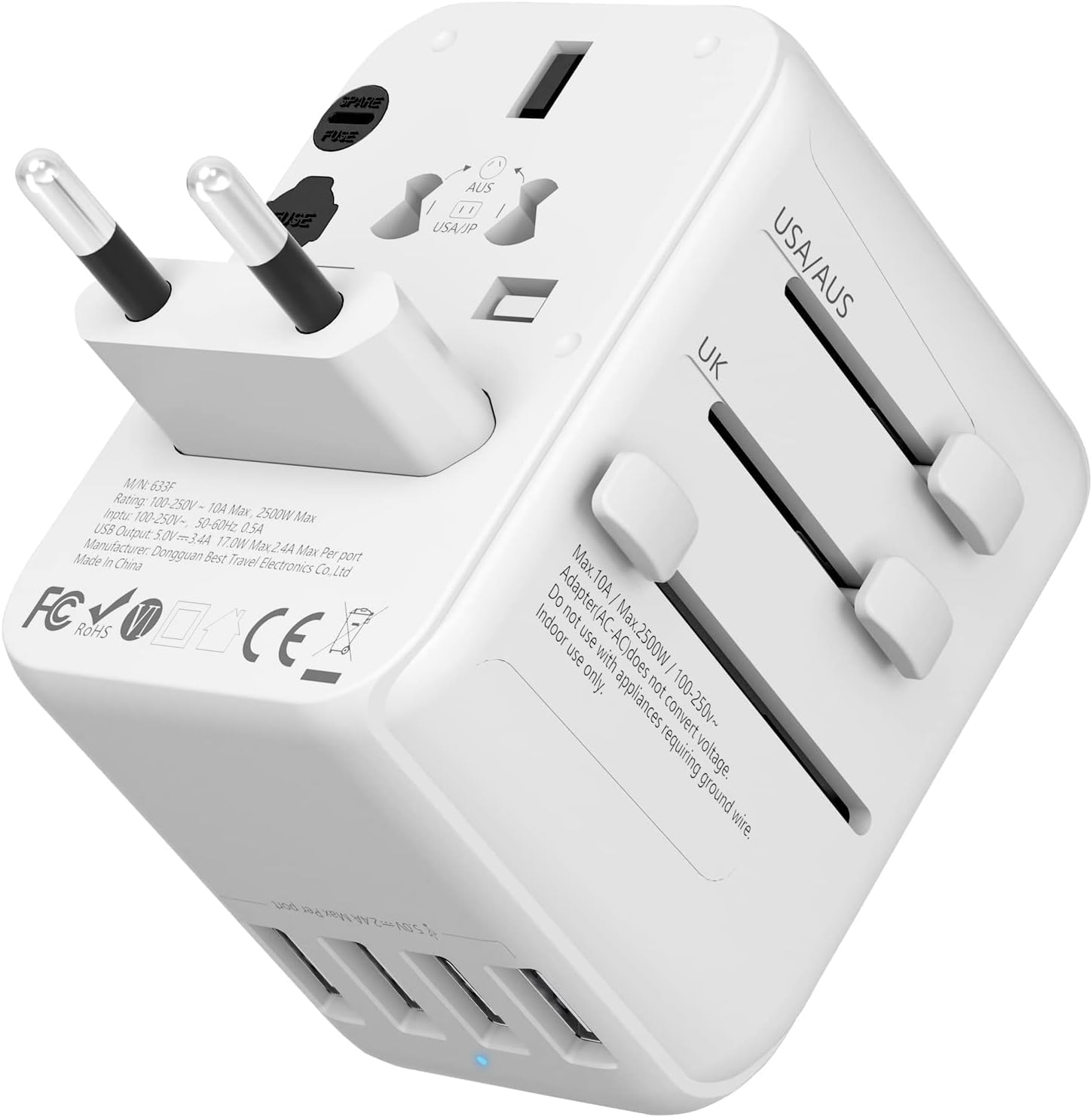 Amazon.com: International Plug Adapter, SKRSAN Universal Travel Adapter ...