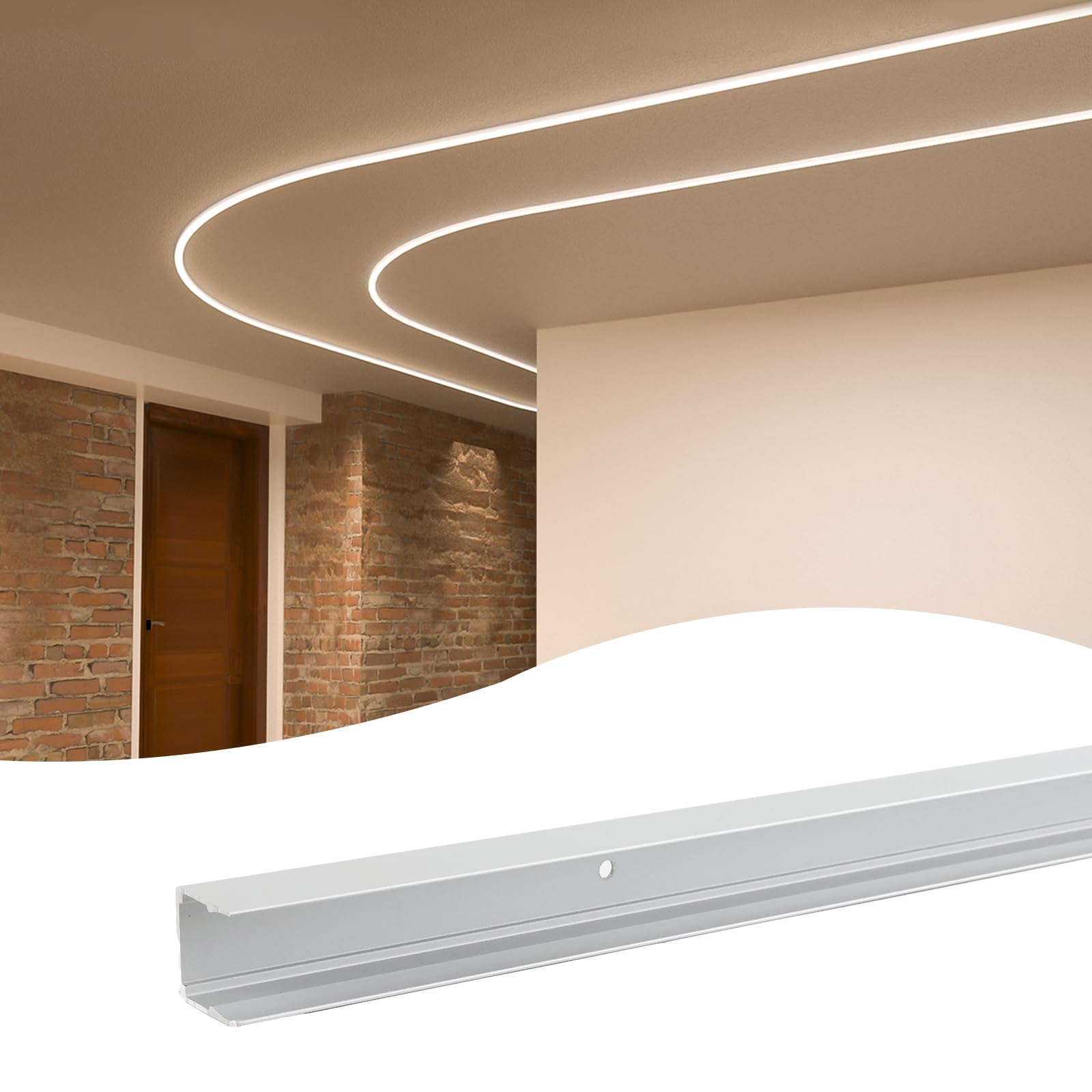 Snapklik.com : 12 Pack 16.5 Silicone LED Channel Mounting Track Bracket ...