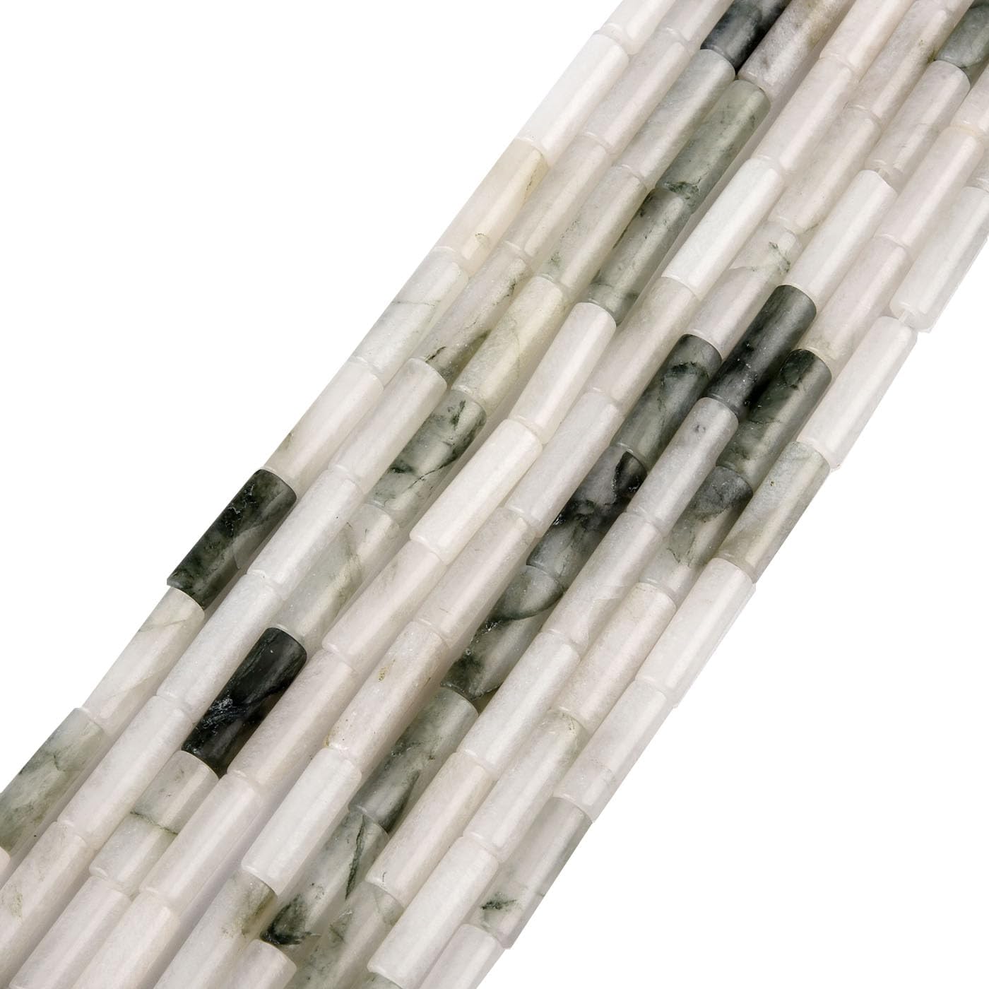 Amazon.com: Genuine Iceberg Jade Tube Cylinder 4x13mm 15"/Strand Stone ...