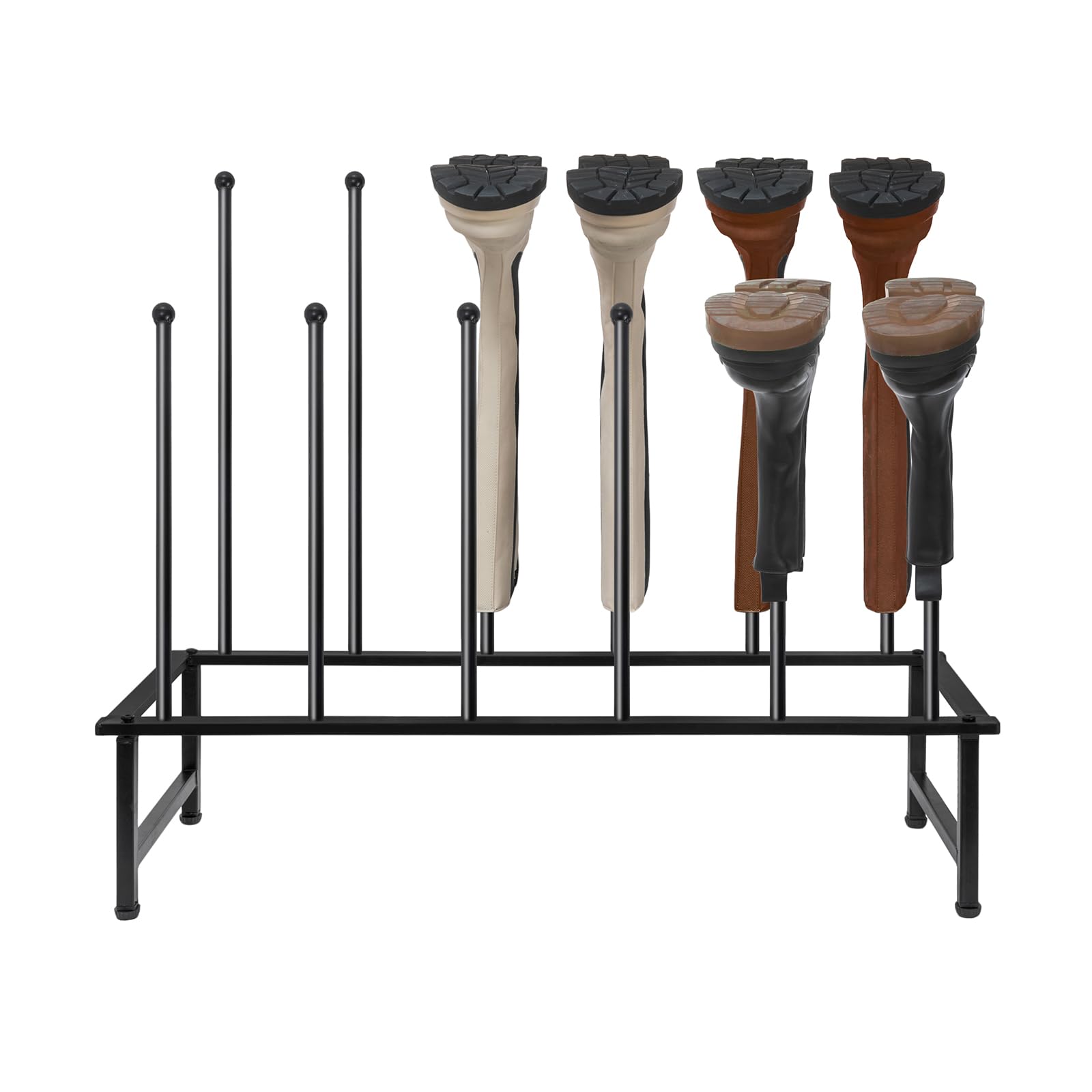 DIIGER Free Standing Shoe Racks - Black Metal Boot Rack, Shoe Organizer ...