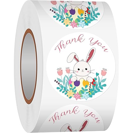 Amazon.com: Whaline 1000Pcs Colorful Bunny Stickers Easter Bunny ...