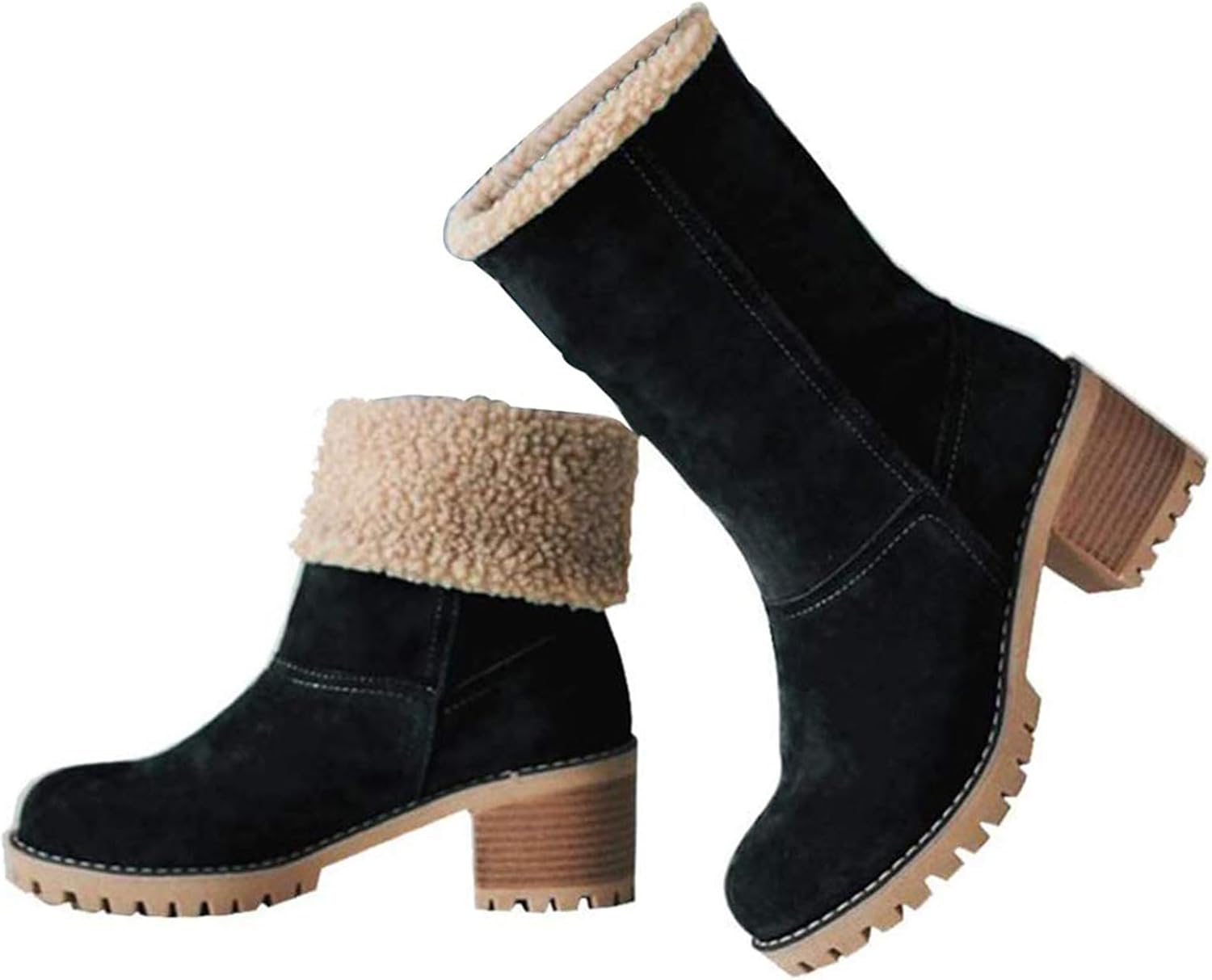 Amazon.com | Giltpeak Libiyi Women's Chunky Heel Round Toe Snow Boots ...