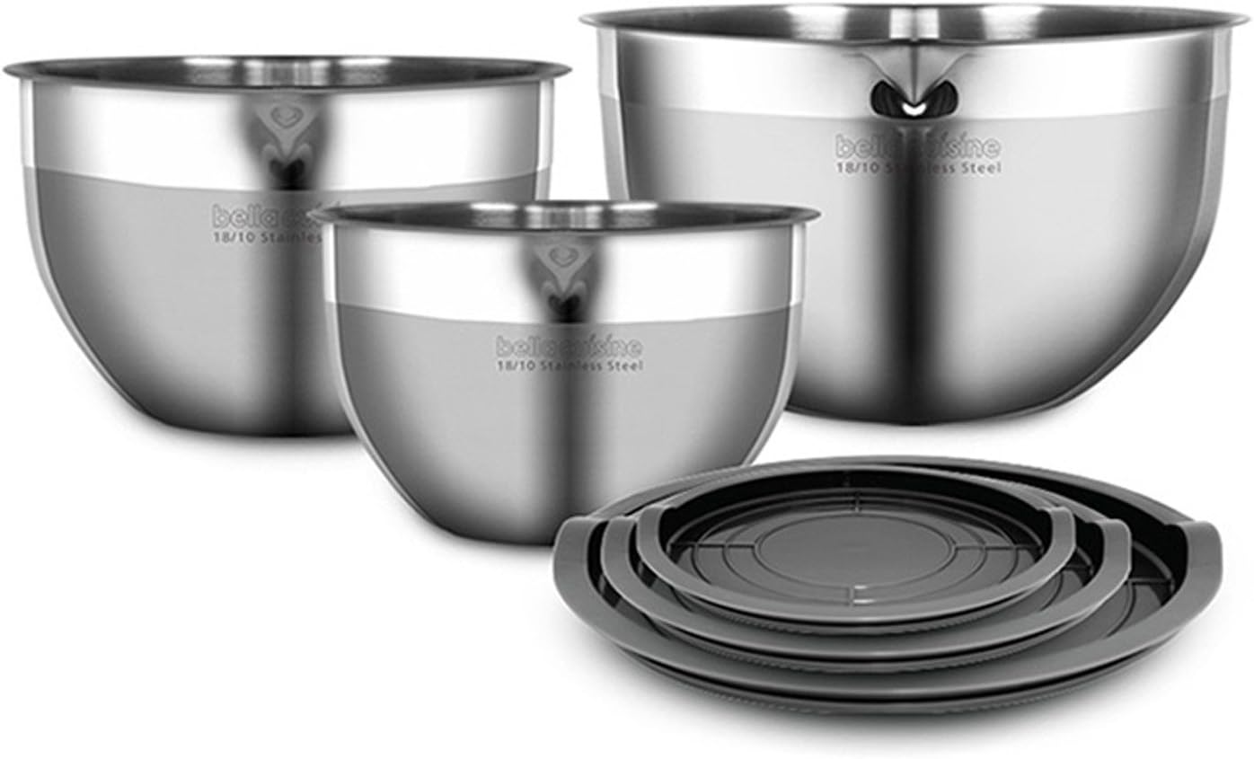 Amazon.com | Large Capacity Salad Bowl Mixing Bowl Pot 3PC and Cover ...