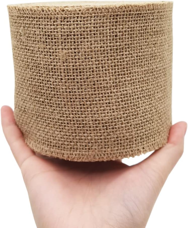 Amazon.com: LWR CRAFTS Natural Burlap Ribbon 32 Feet (4")