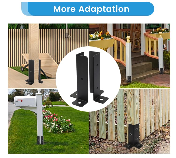 Snapklik.com : 8 Pcs Adjustable Deck Post Anchor Base Brackets - Fit 1 ...