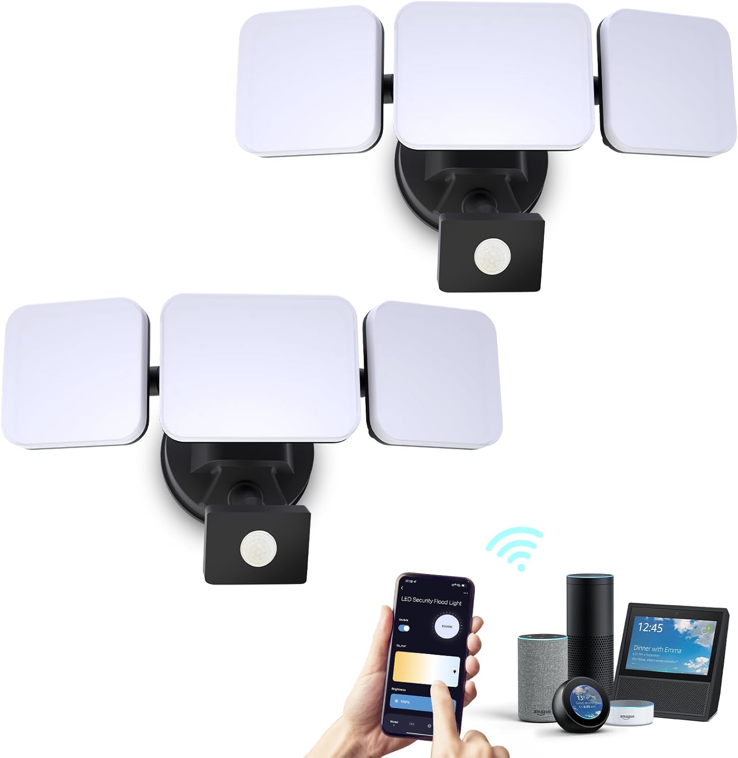 EMANER Smart Flood Light Outdoor, Motion Sensor Light 2700K-6500K ...