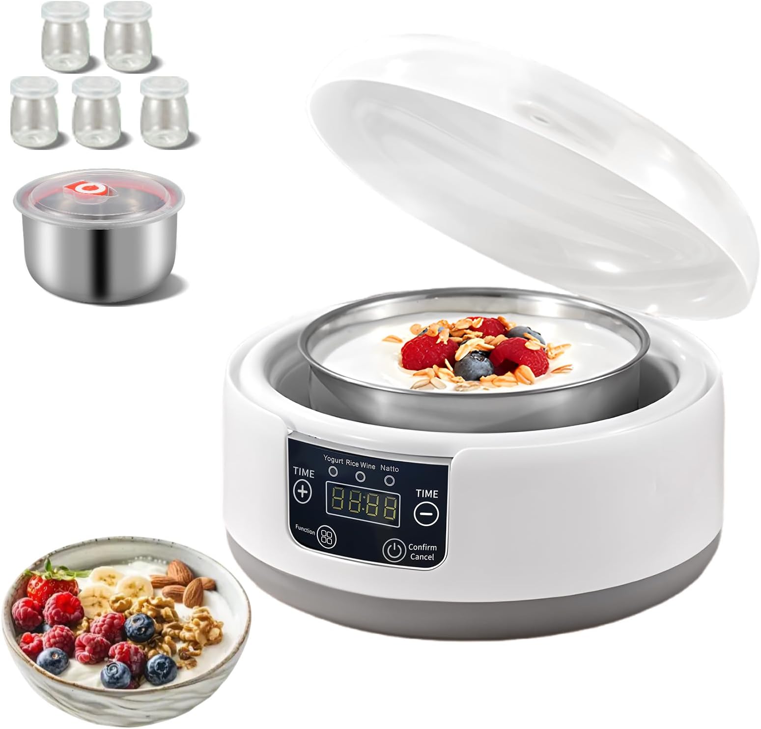 Amazon.com: Ann Katy Yogurt Maker with Adjustable Time Control ...